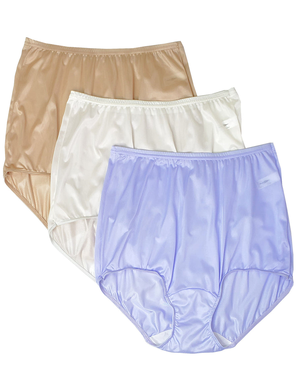 Shadowline Women's Panty Brief Full Coverage Nylon 3-Pack 17032 – Nyteez