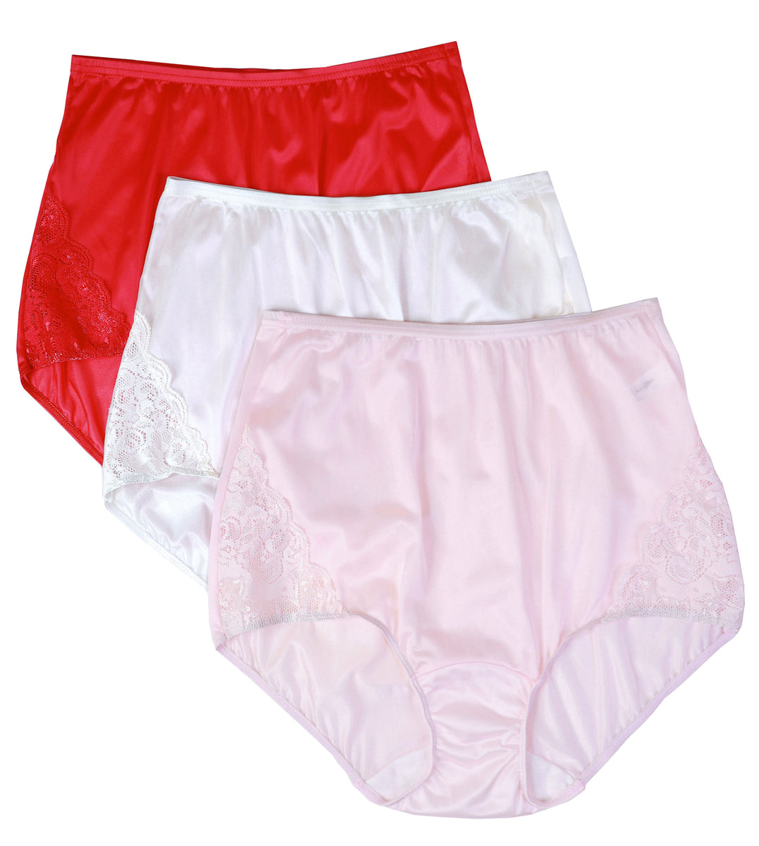 Shadowline Women's Underwear with Lace Nylon Brief Full Coverage 17082 ...