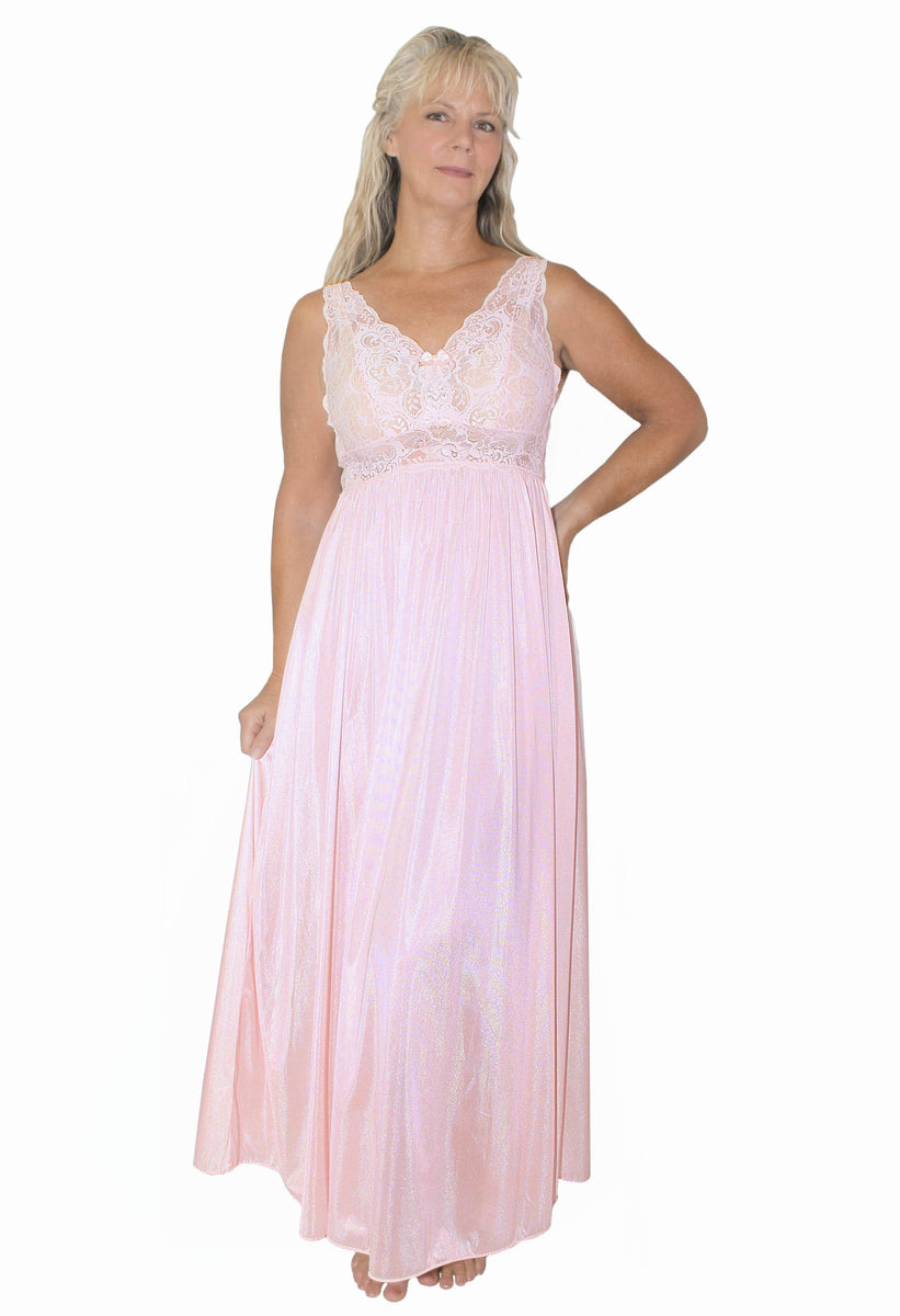 Shadowline Women's Nightgown and Robe Peignoir Sleepwear Set Blush Pin ...